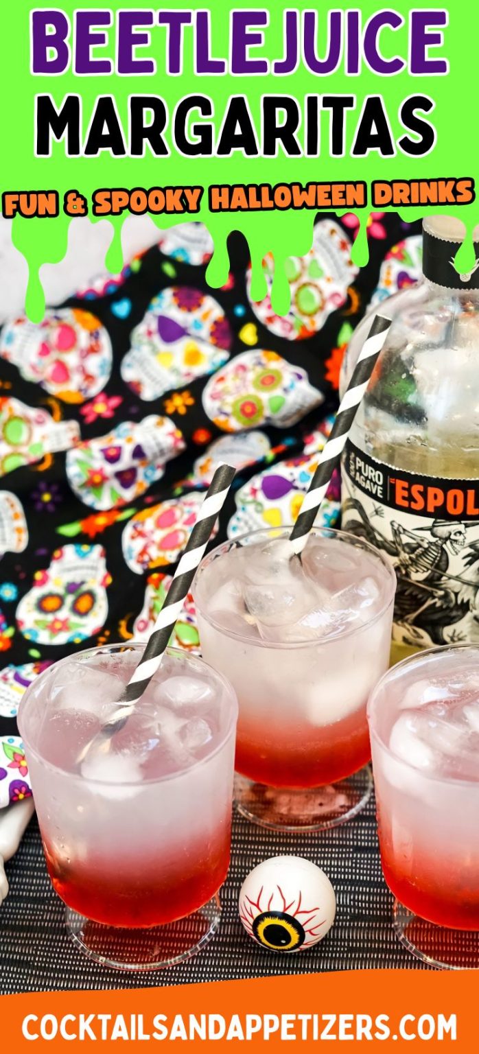 Halloween Margaritas - Beetlejuice Drink - Cocktails and Appetizers