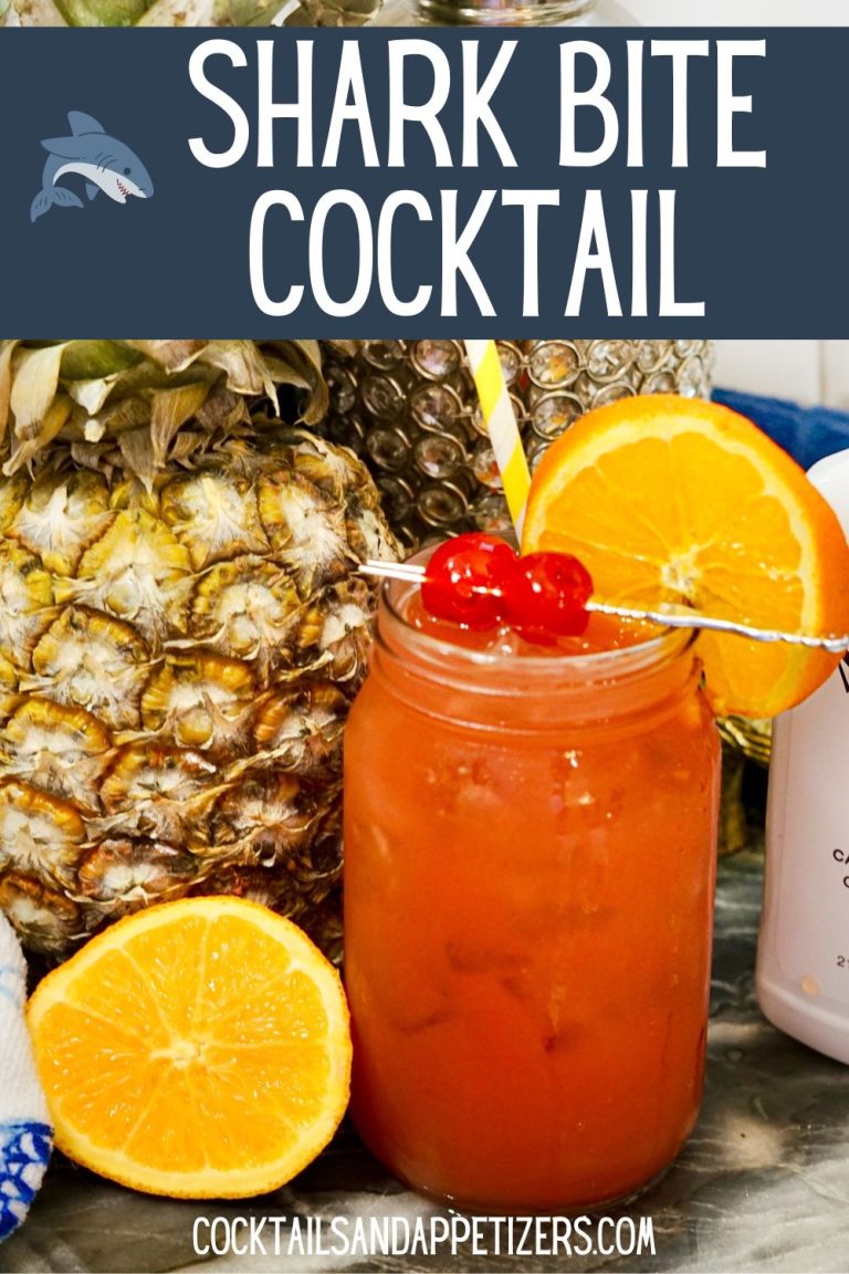 Shark Bite Cocktail with Malibu Rum- Cocktails and Appetizers