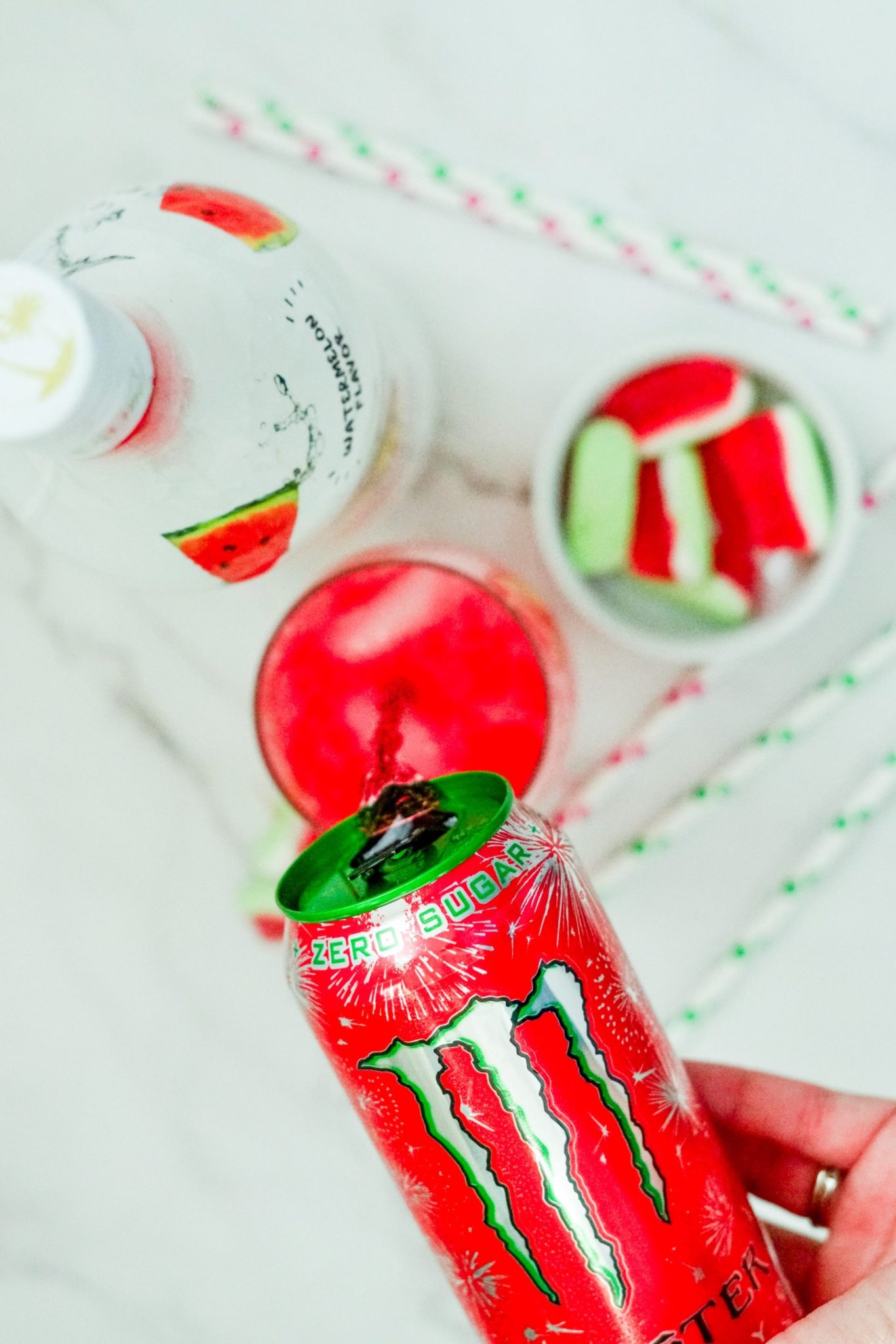 Watermelon Rum Monster Energy Cocktail - Cocktails and Appetizers