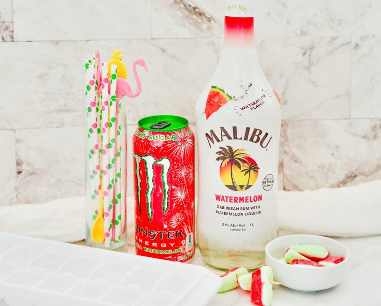 Watermelon Rum Monster Energy Cocktail - Cocktails and Appetizers