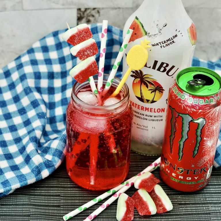 Watermelon Rum Monster Energy Cocktail - Cocktails and Appetizers