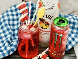 Watermelon Rum Monster Energy Cocktail - Cocktails and Appetizers