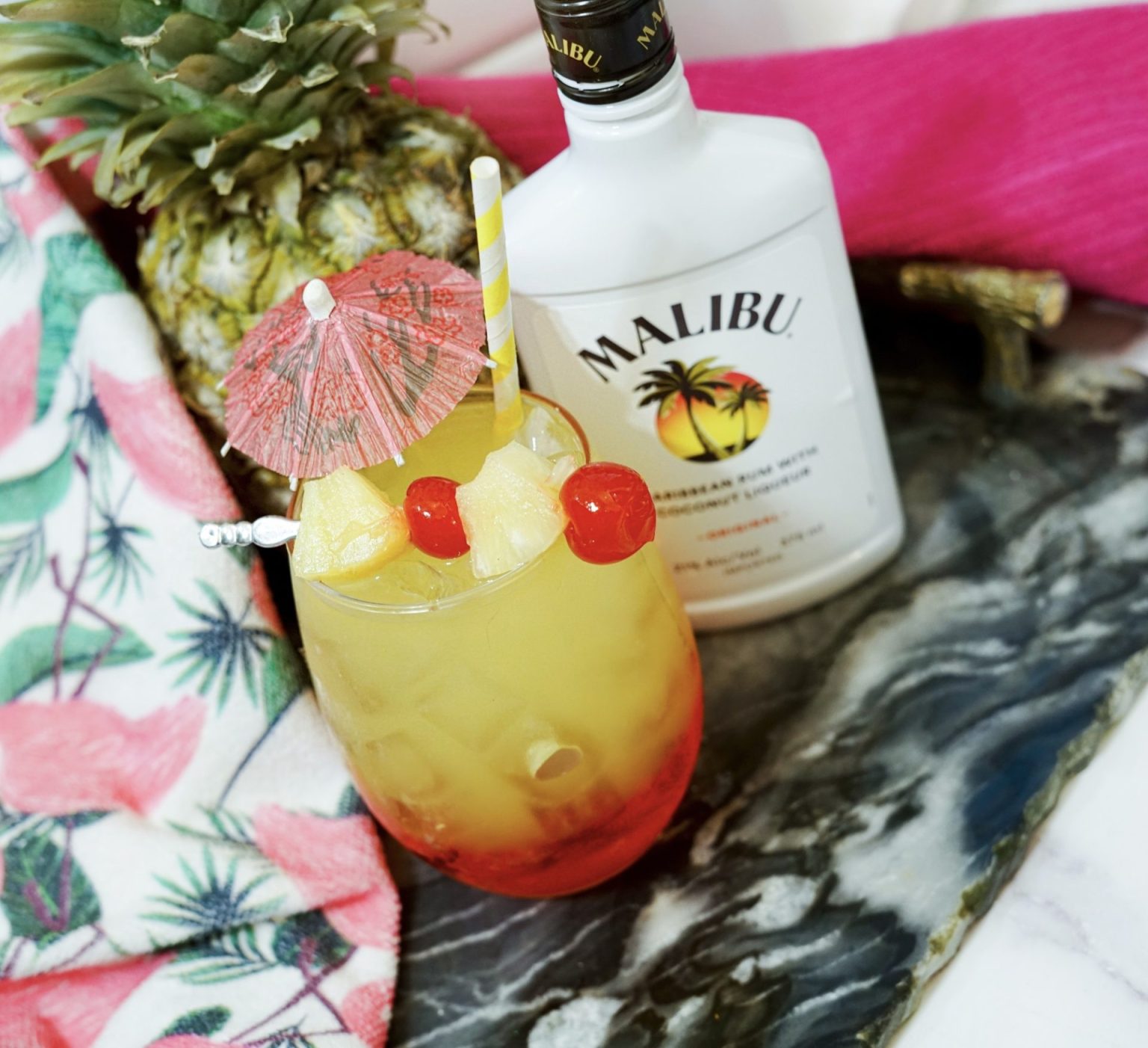 Malibu Sunset Cocktail - Cocktails and Appetizers