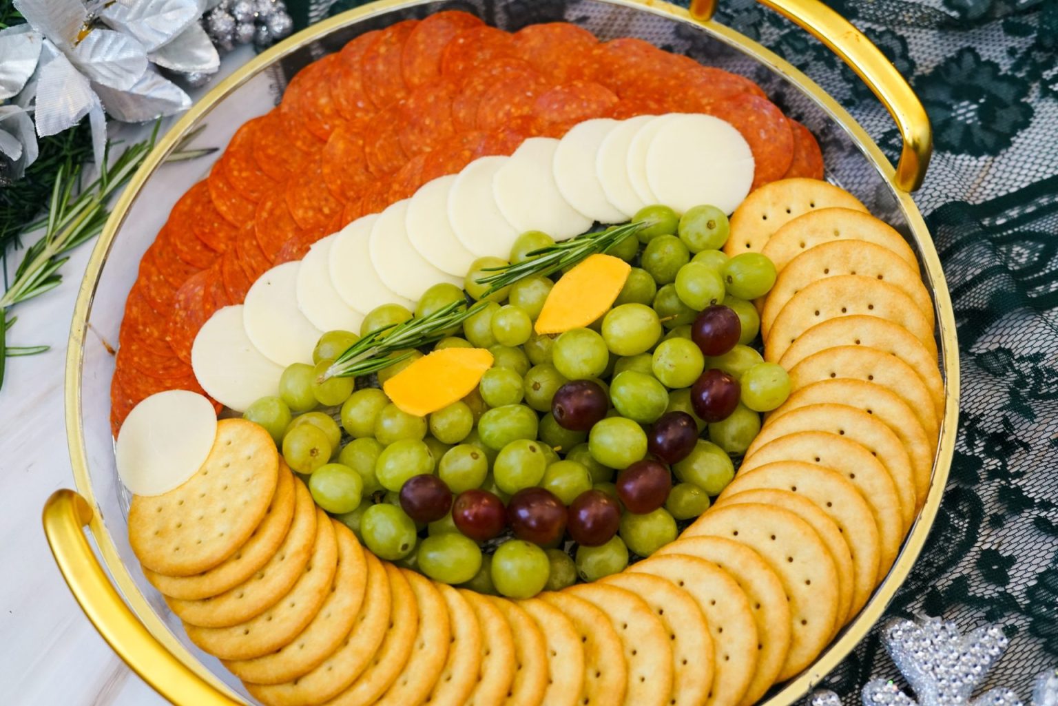Grinch Charcuterie Board - Cocktails and Appetizers